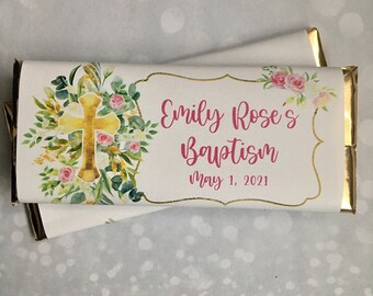 Religious Candy Bar Wrapper Cross With Greenery Catholic | Etsy