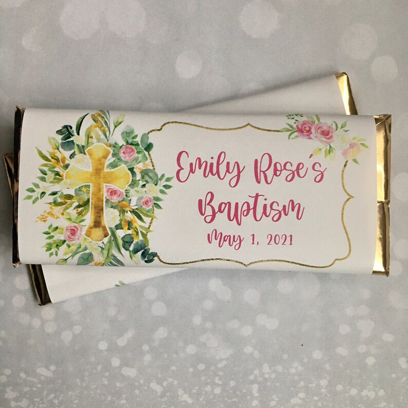 Floral Greenery Religious Candy Bar Wrapper Catholic Candy | Etsy