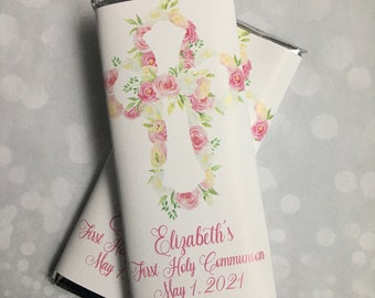 Religious Candy Bar Wrapper Cross With Greenery Catholic | Etsy