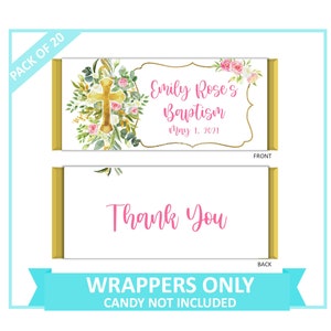 Floral Greenery Religious Candy Bar Wrapper, Catholic Candy Wrapper ...