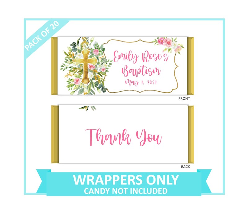Floral Greenery Religious Candy Bar Wrapper Catholic Candy - Etsy