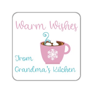 Hot Cocoa Stickers OR Tags, Personalized for Holiday Party Favors or ...