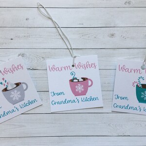 Hot Cocoa Stickers OR Tags, Personalized for Holiday Party Favors or ...