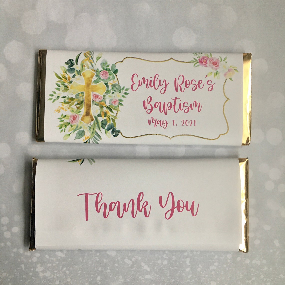 Floral Greenery Religious Candy Bar Wrapper Catholic Candy | Etsy