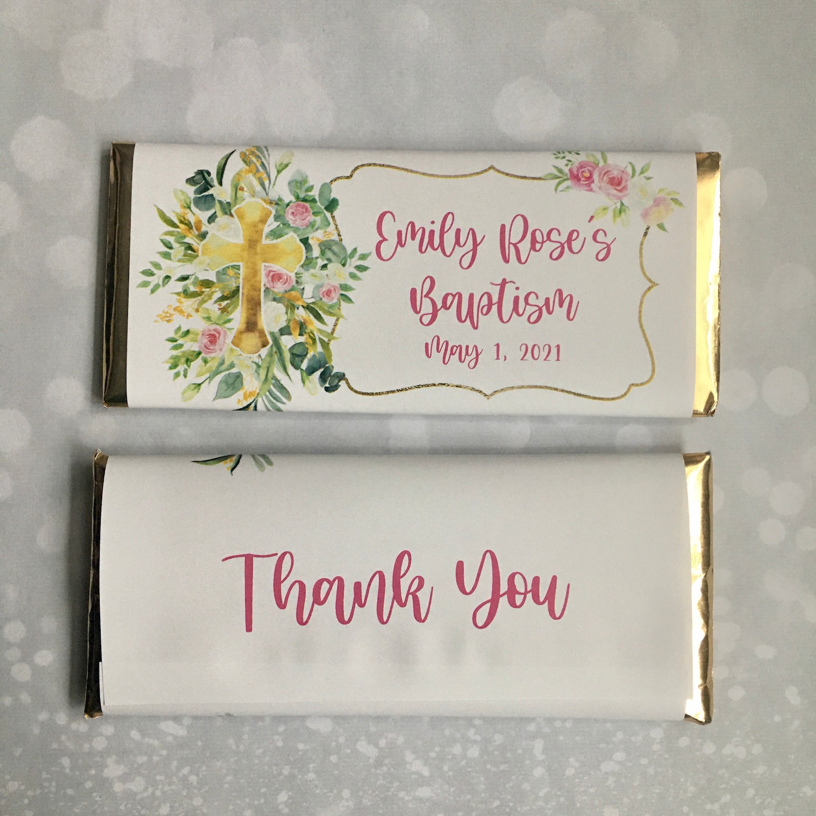 Floral Greenery Religious Candy Bar Wrapper Catholic Candy | Etsy