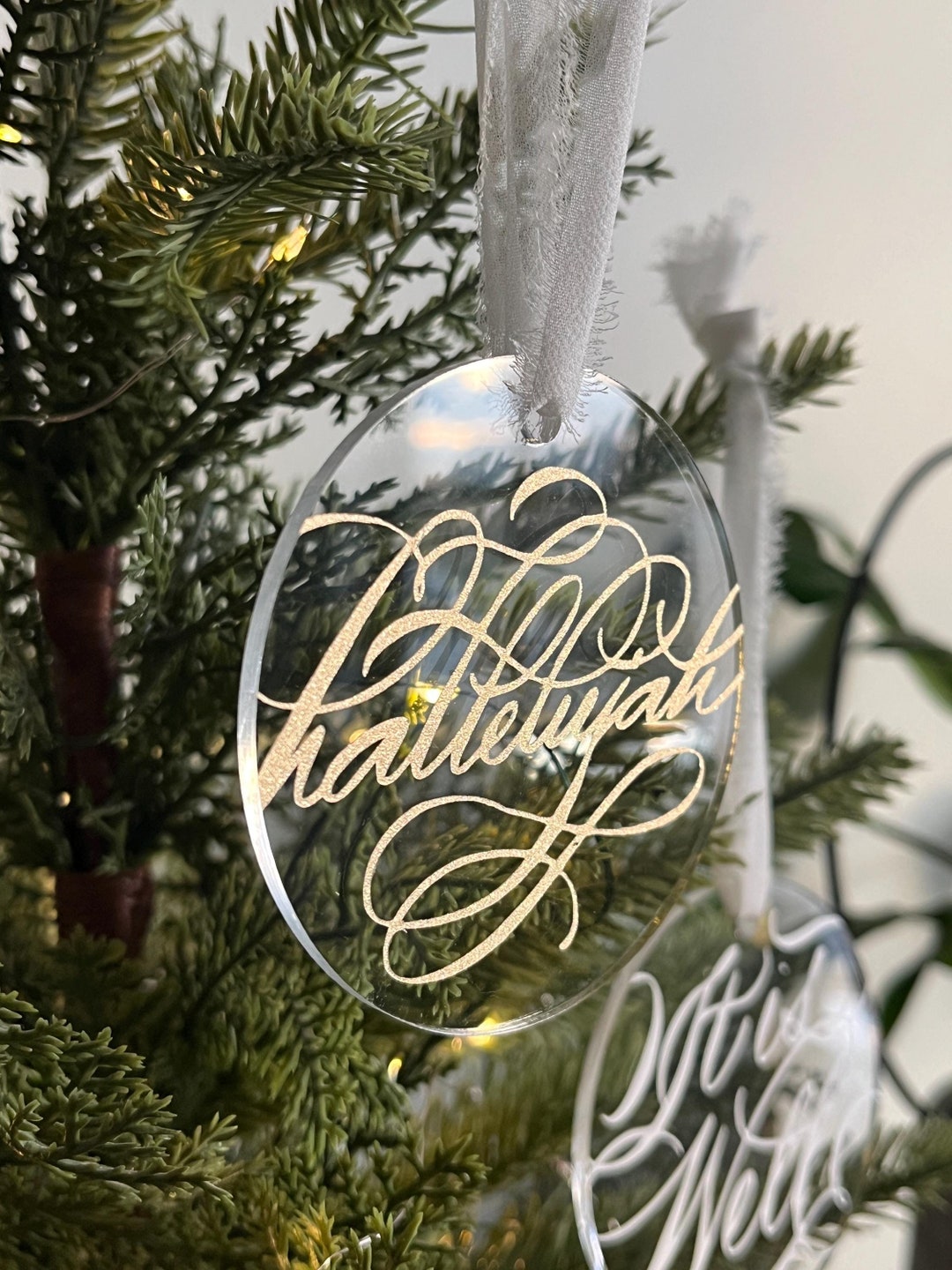 Hallelujah // Clear Acrylic Ornament - Etsy