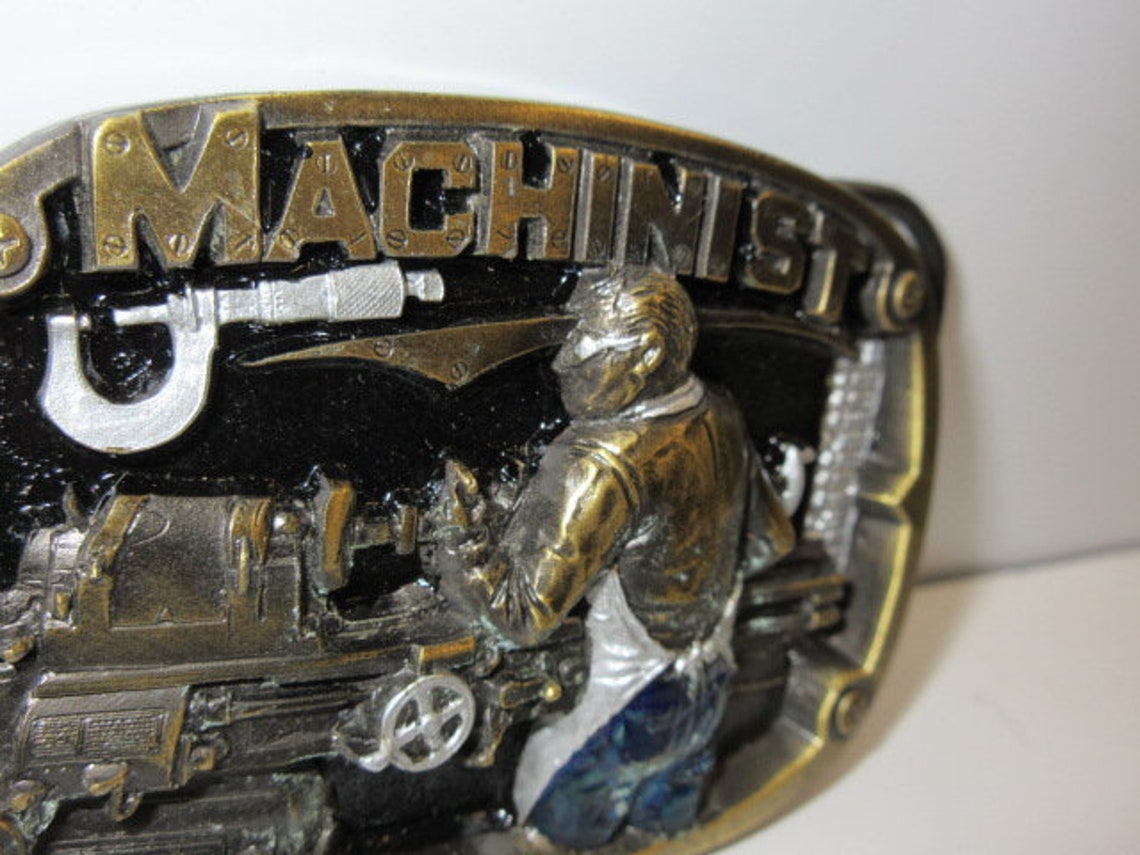 3D machinist belt buckle | Etsy