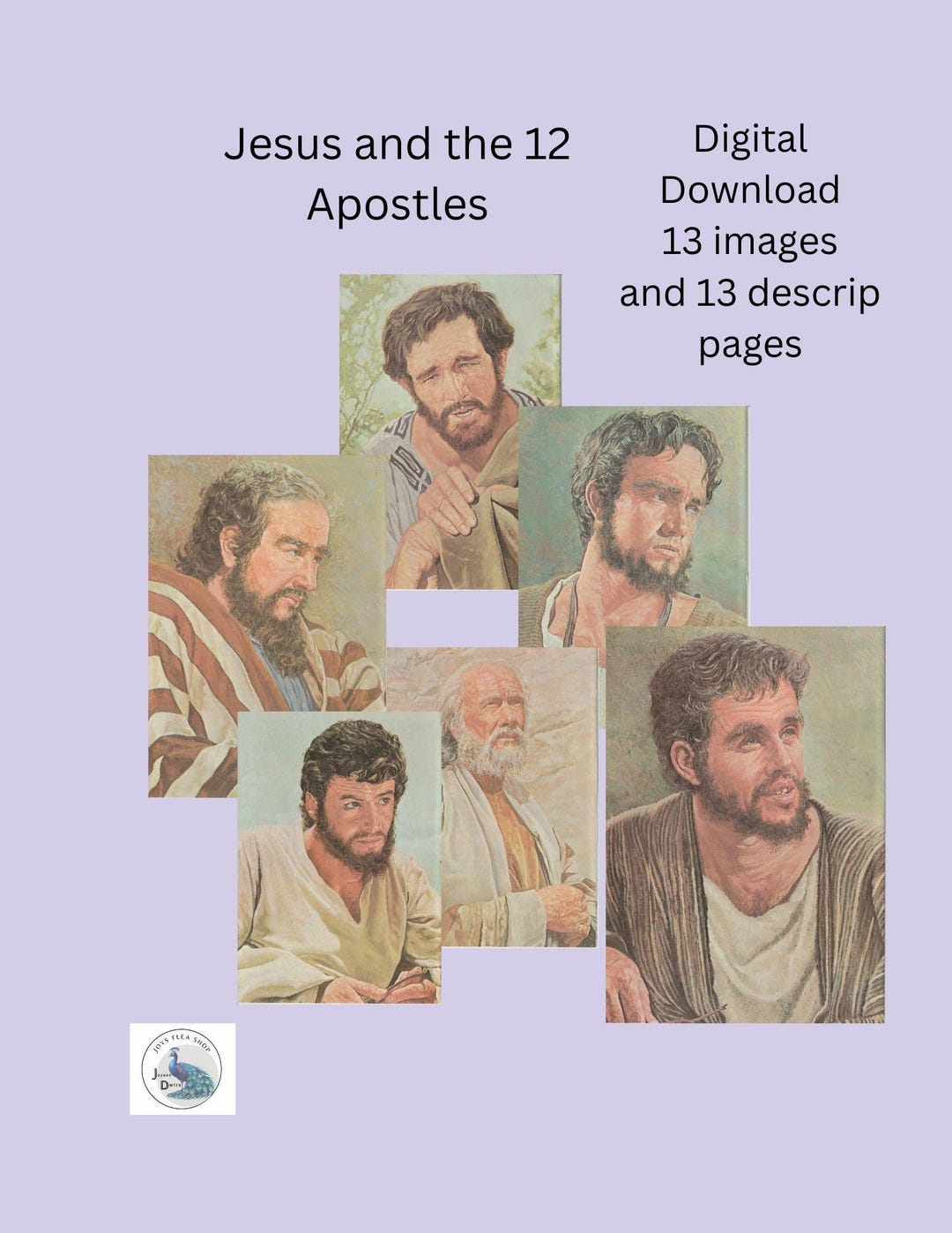 12 Disciples, Apostles of Jesus, Lot 13 Art Prints, Christian Wall Art ...