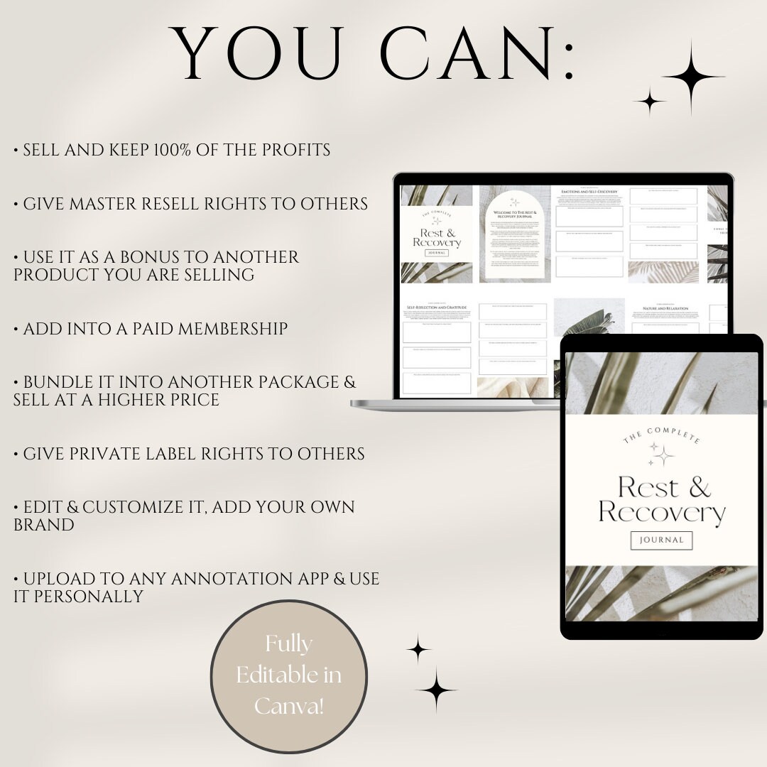 Rest & Recovery Digital Journal With Master Resell Rights | MRR ...