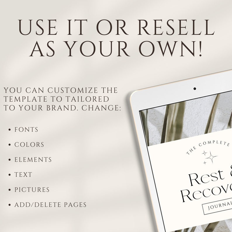 Rest & Recovery Digital Journal With Master Resell Rights | MRR ...
