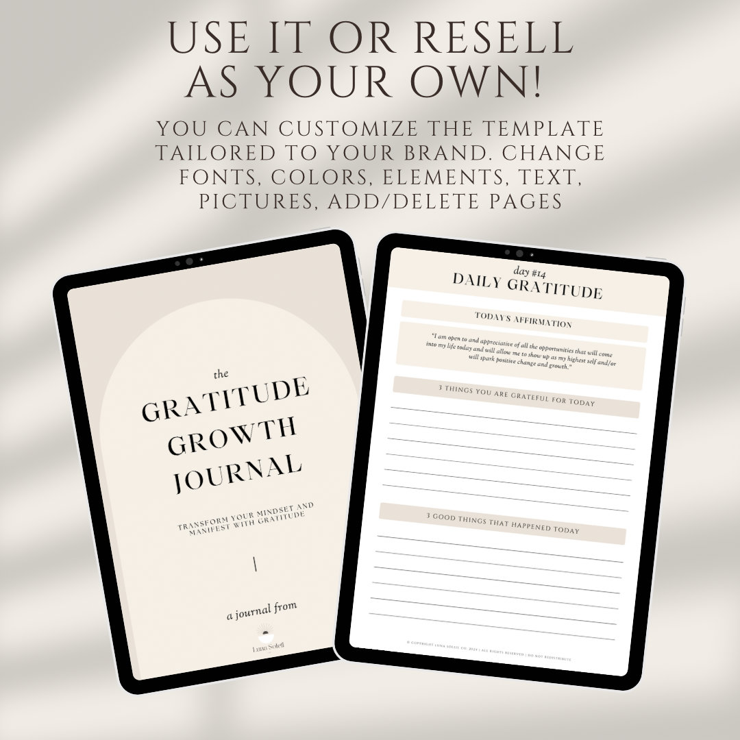 The Gratitude Growth Digital Journal With Master Resell Rights | Done ...