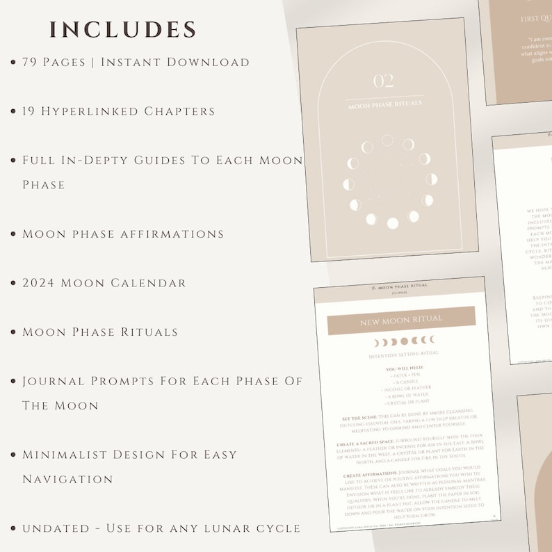 The Moon Phase Ritual Journal | Moon Journal | Digital Journal | Ritual ...