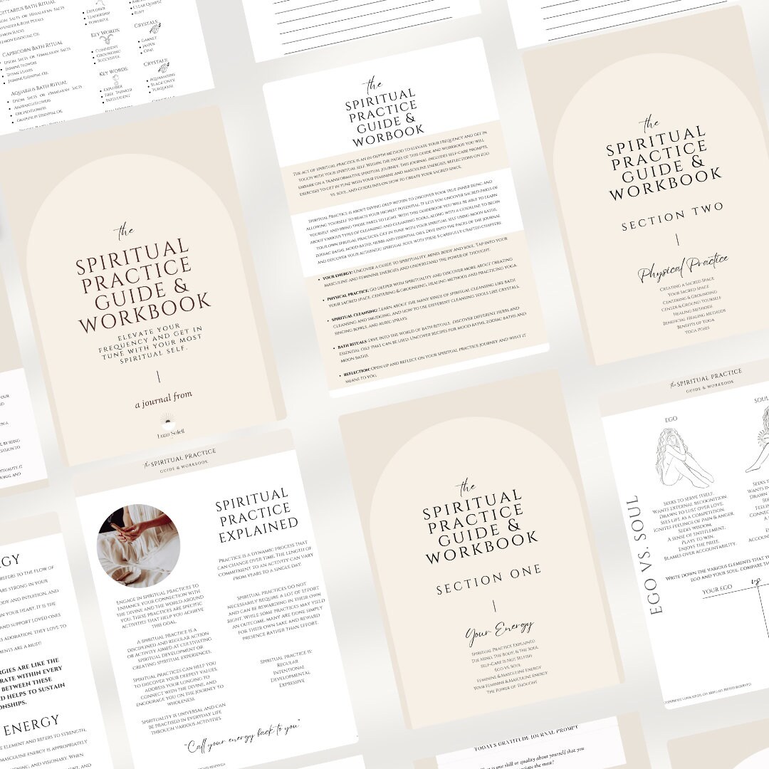 The Spritual Practice Guide & Workbook | Spiritual Journal | Cleansing | Smudging | Self-care ...