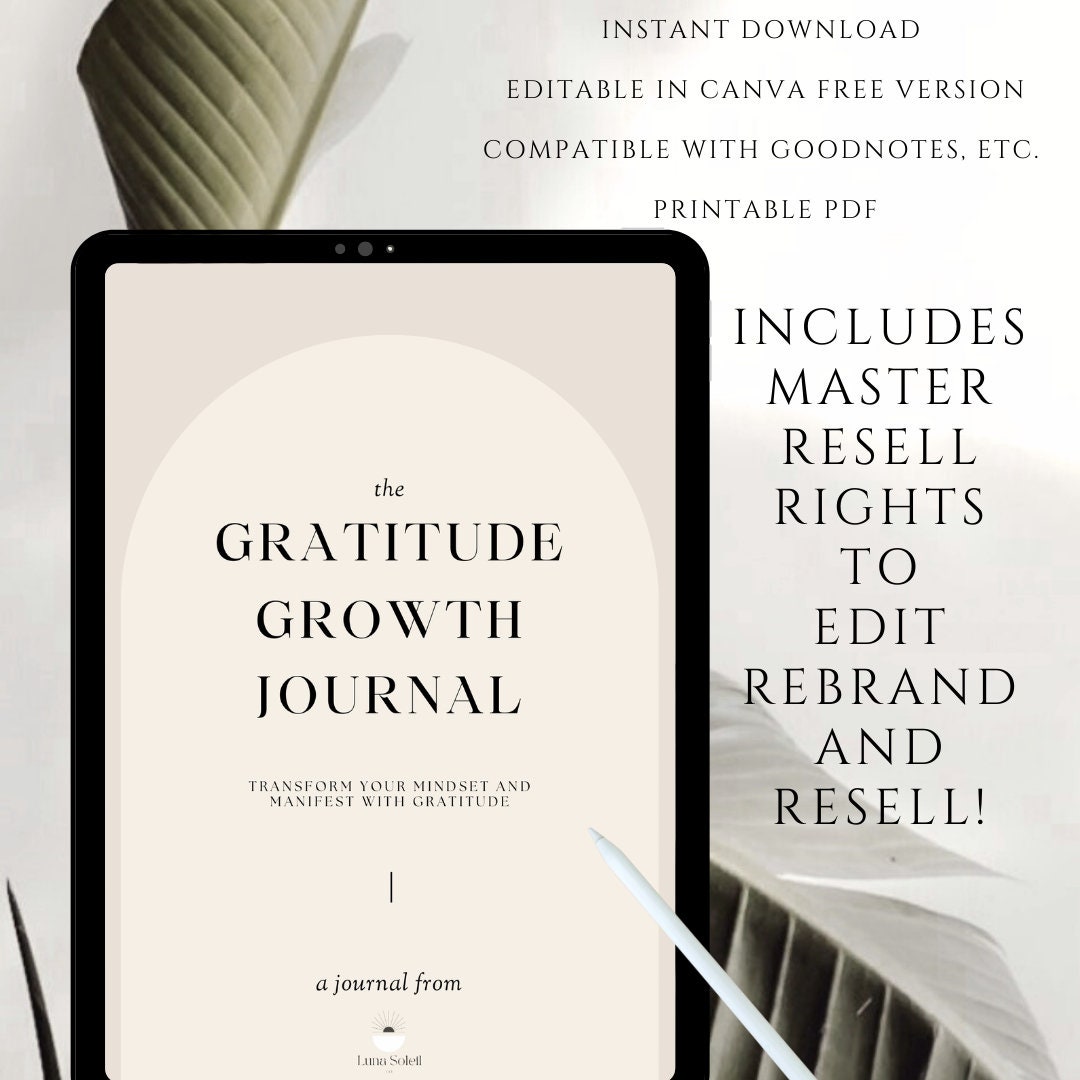 The Gratitude Growth Digital Journal With Master Resell Rights | Done ...