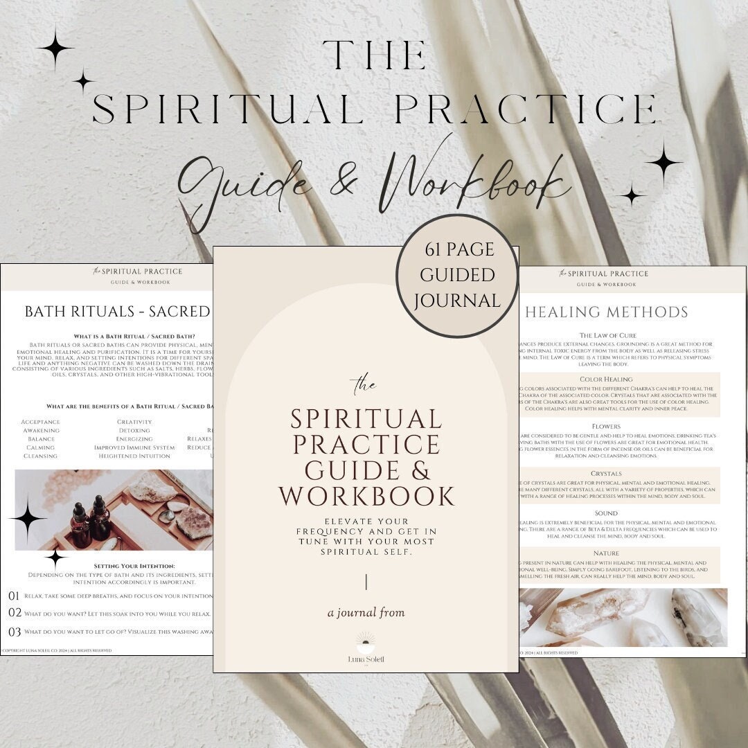 The Spritual Practice Guide & Workbook | Spiritual Journal | Cleansing | Smudging | Self-care ...