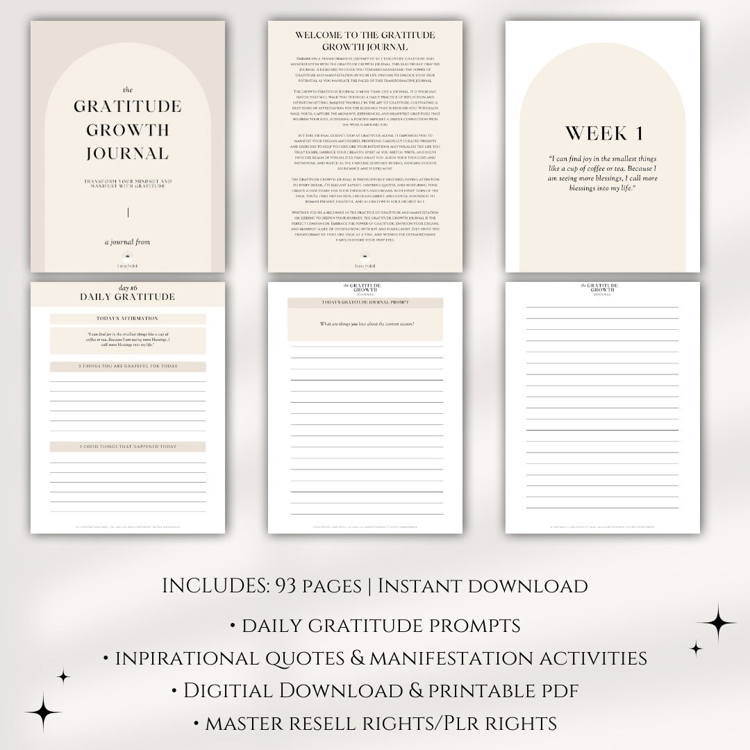The Gratitude Growth Digital Journal With Master Resell Rights | Done ...