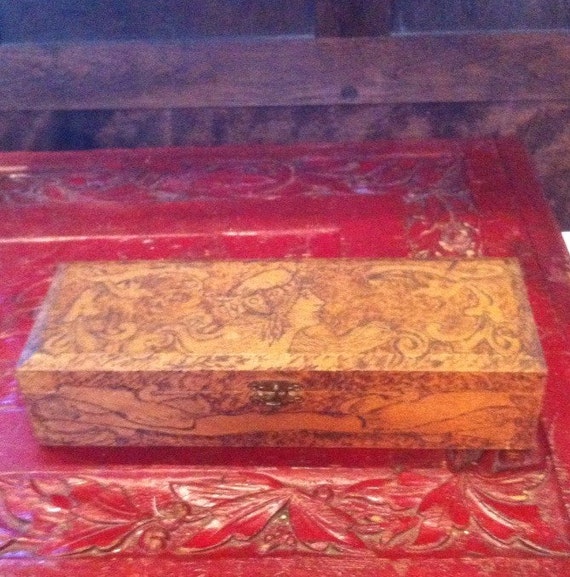 American Tramp Art 1905 Flemish 681 Pyro Art Antique Sewing | Etsy