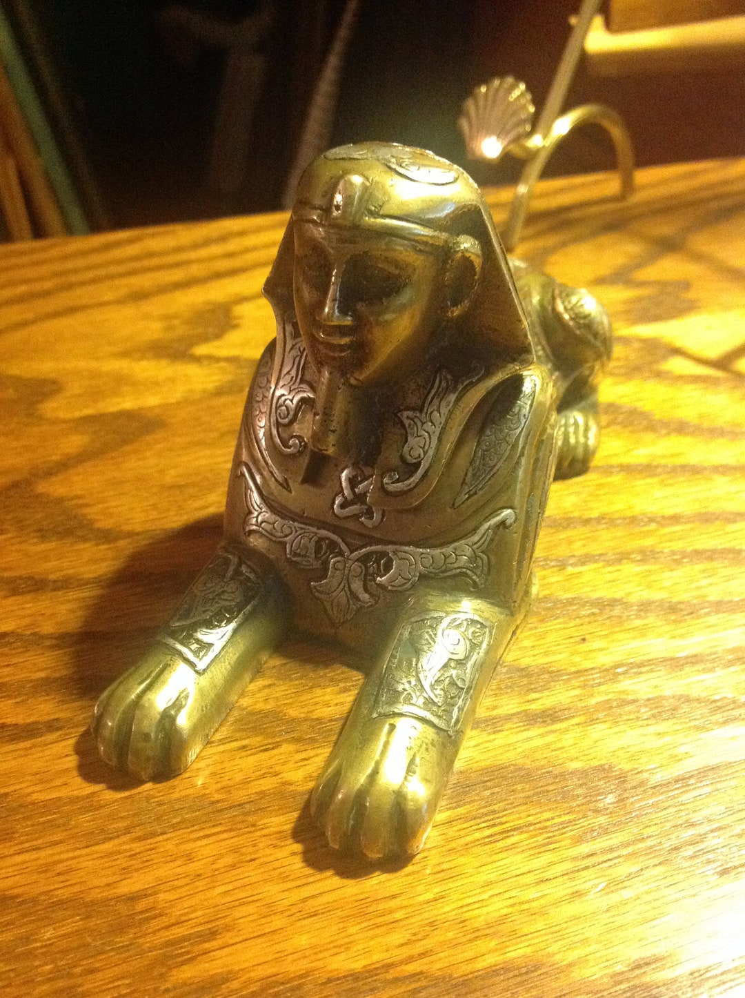 Neoclassical/egyptian Revival Trimetal Sphinx Inkwell - Etsy