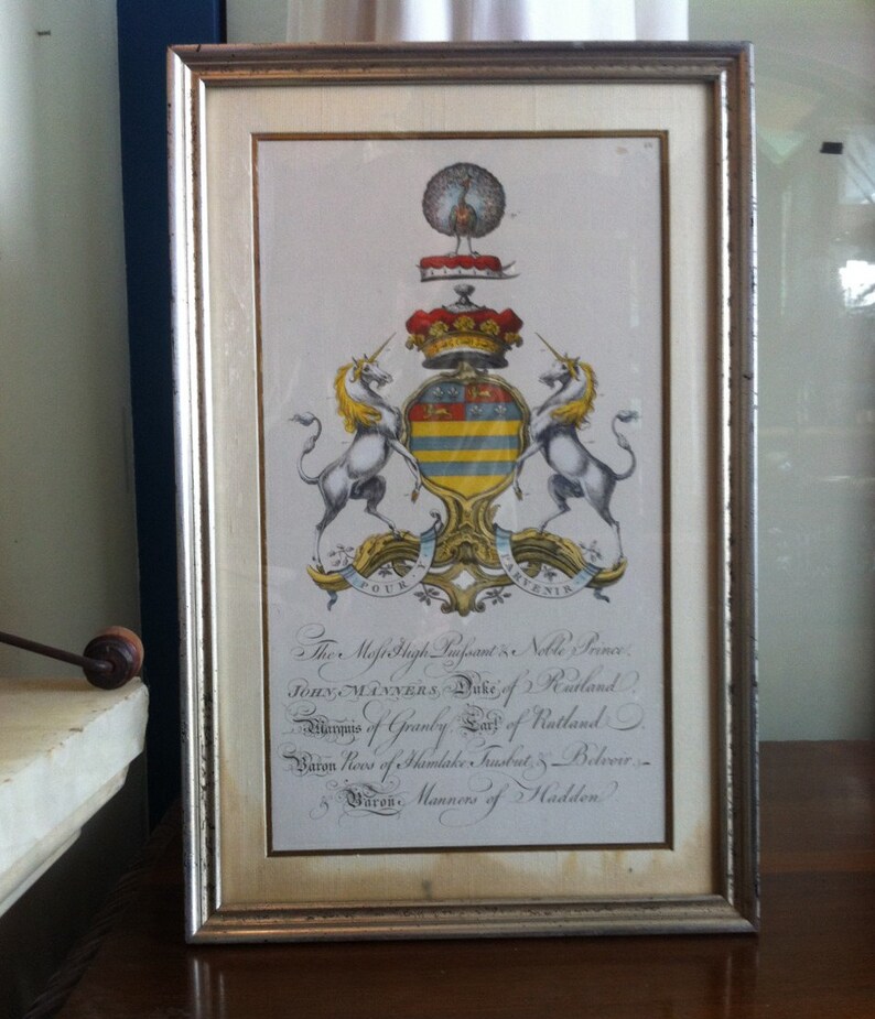 Hand Crafted English Heraldic Family Crest of John Manners 9th - Etsy