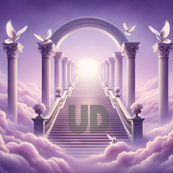 Funeral Program Clouds Doves - Etsy