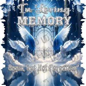 In Loving Memory Grunge PNG Blue Silver Memorial Background Silver Text ...
