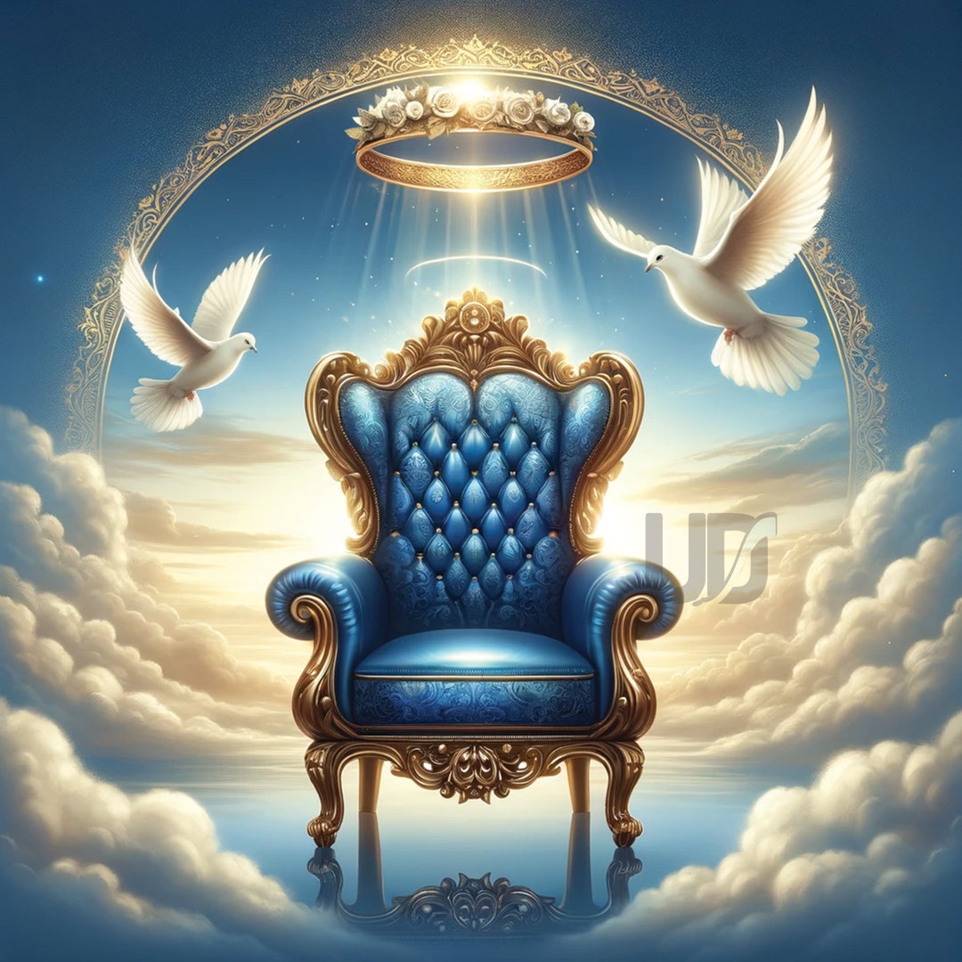 Chair Heaven Background Clouds Blue Sky Memorial Memorial Wallpaper Funeral Program - Etsy