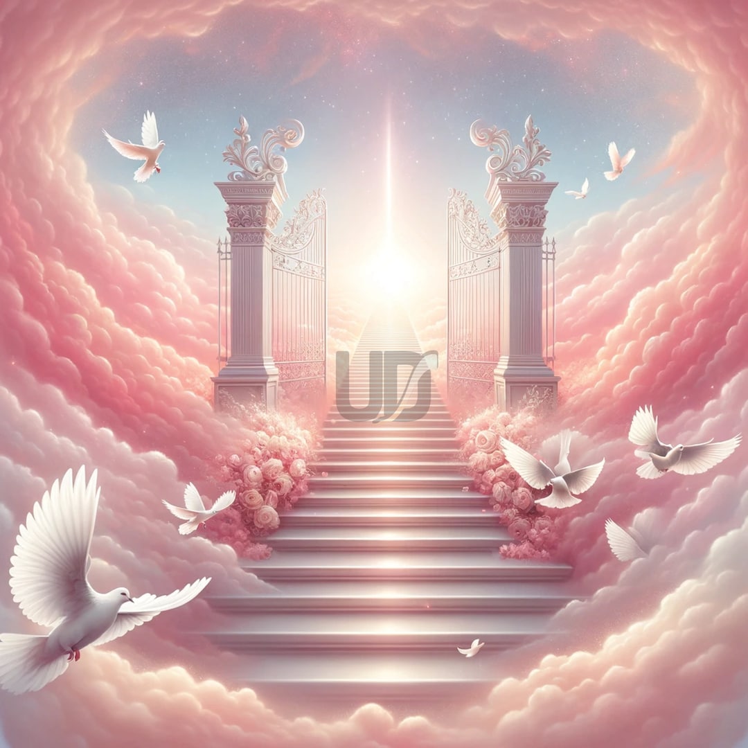 Pink Sky Heaven Background | Clouds | Columns | Memorial Wallpaper ...