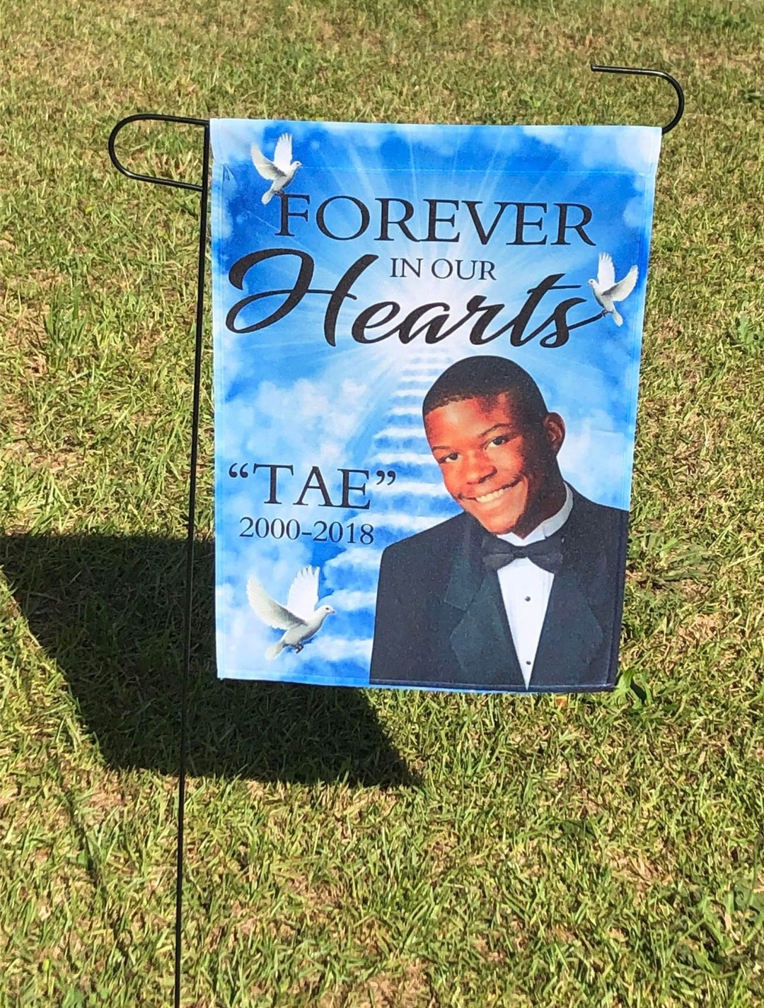 Personalized Memorial Garden Flag, Personalized Photo Flag, in Loving ...