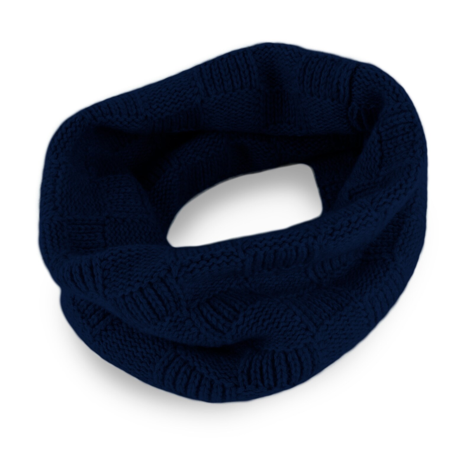 Women's Checked 8 Ply 100% Cashmere Snood Navy Blue Hand Made in ...