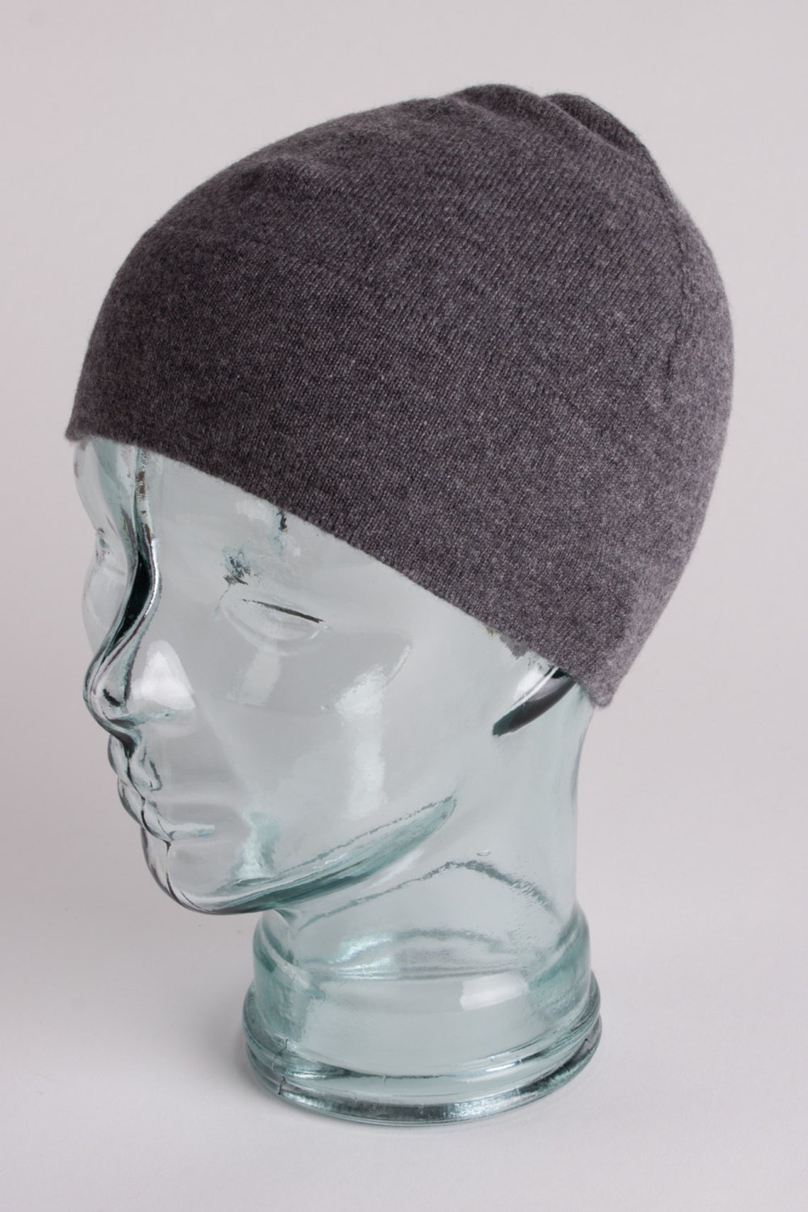 Ladies 100% Cashmere Watch Cap Beanie Hat Dark Grey - Etsy