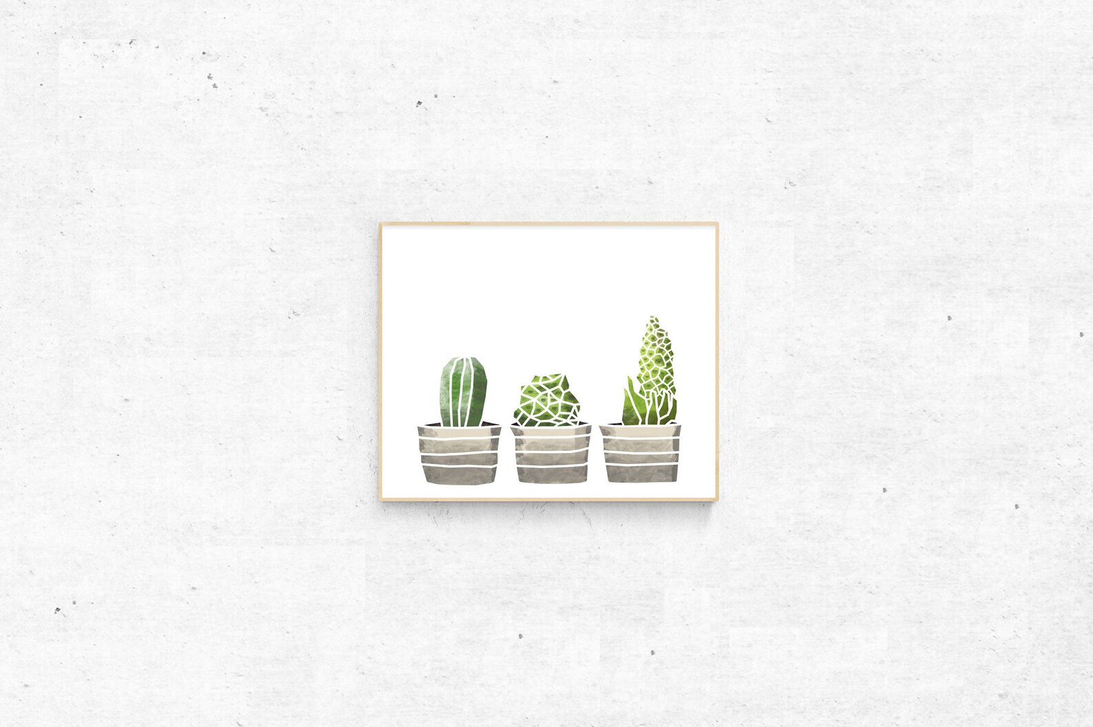 Watercolor Cactus Print Modern Watercolor Printable Minimal - Etsy