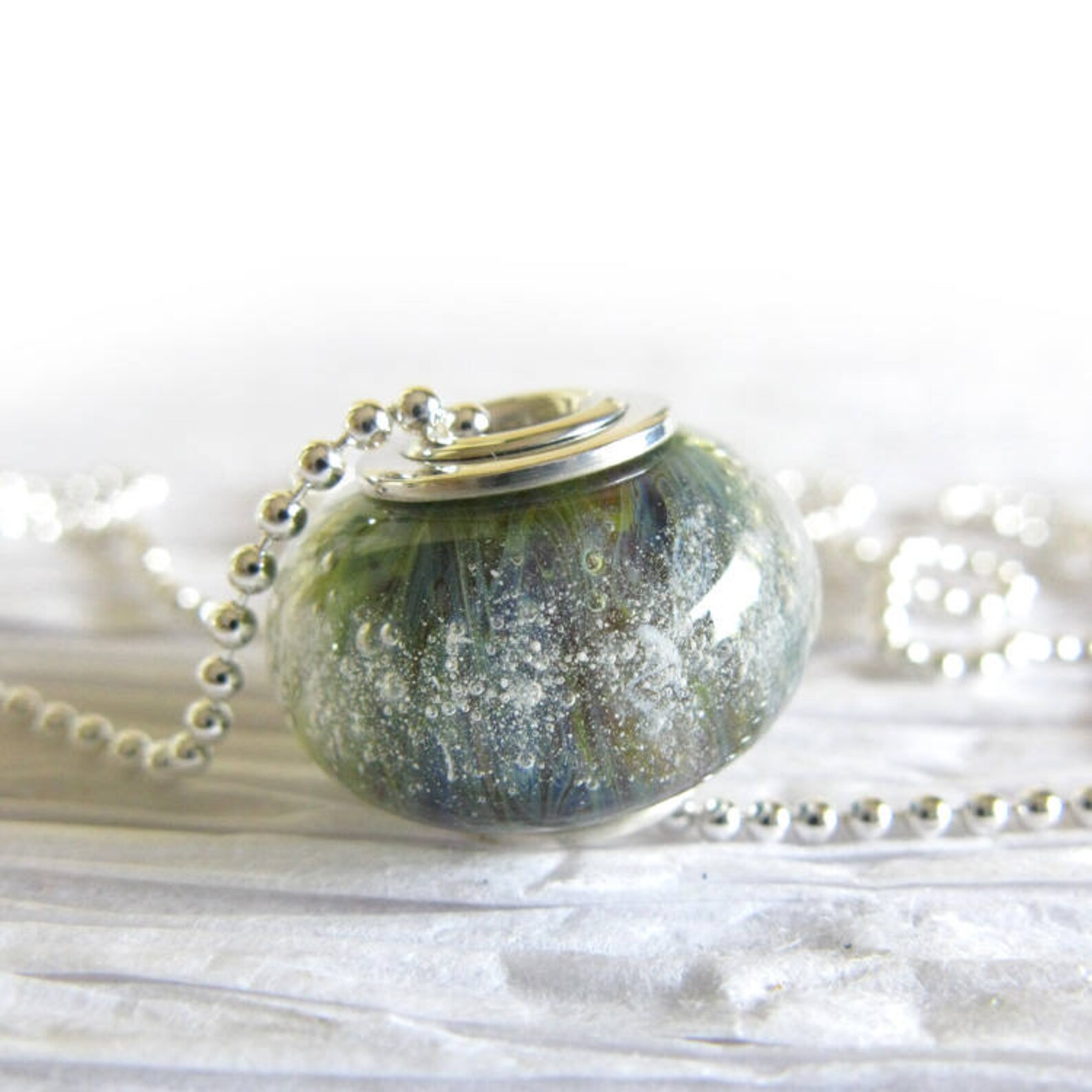 Simple Glass Cremation Bead Pet Memorial Necklace Handmade From ...