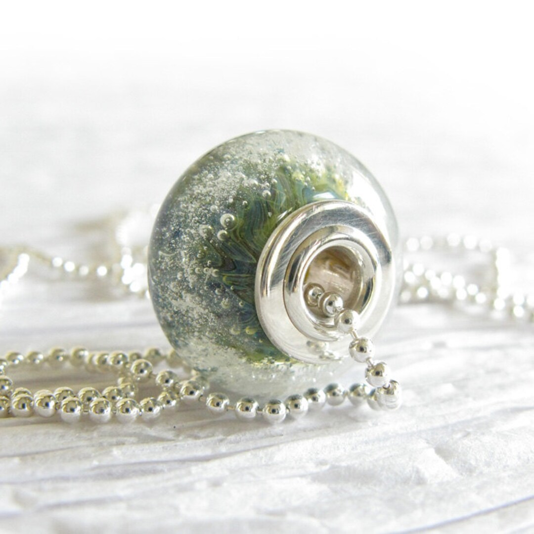 Simple Glass Cremation Bead Pet Memorial Necklace Handmade From ...