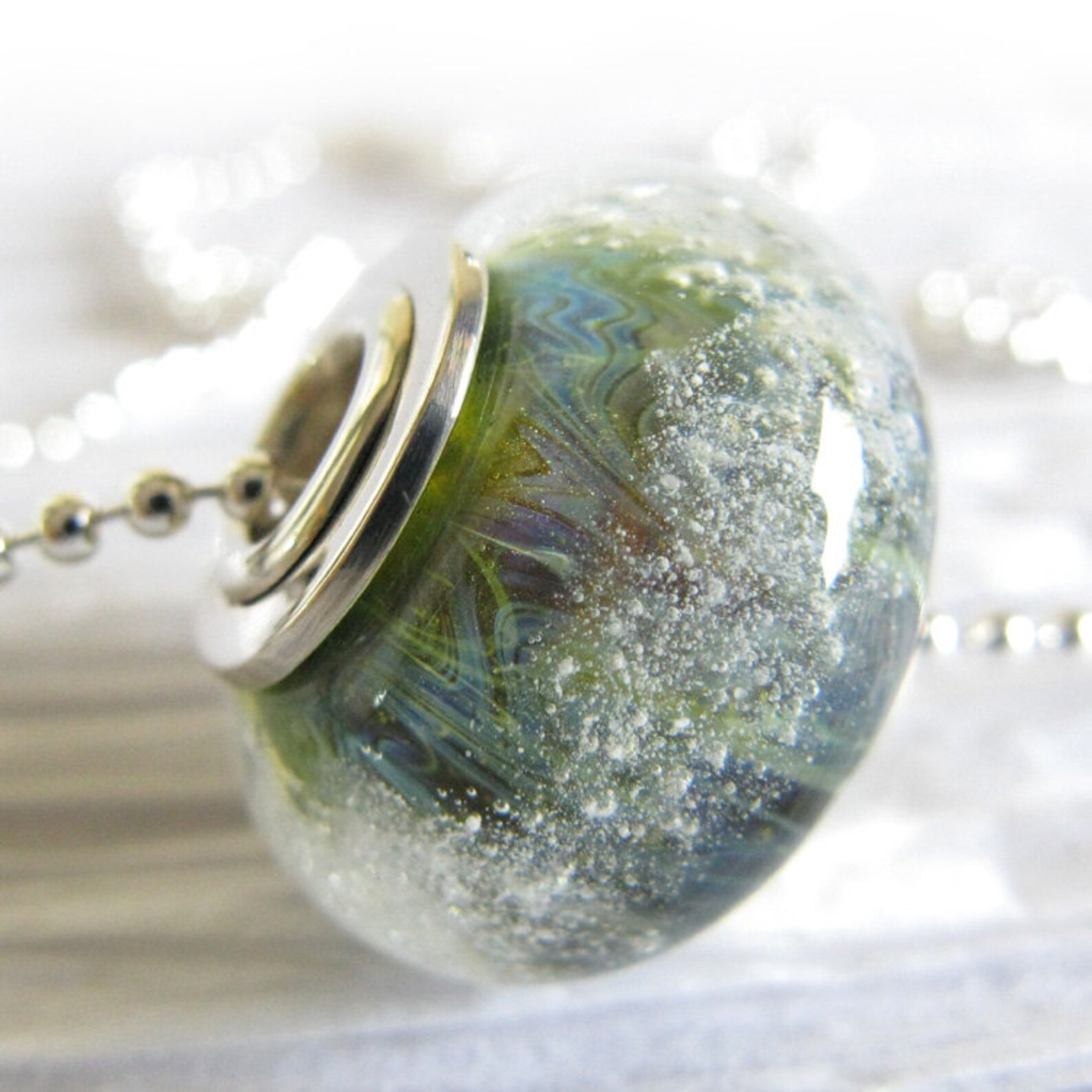 Simple Glass Cremation Bead Pet Memorial Necklace Handmade From ...