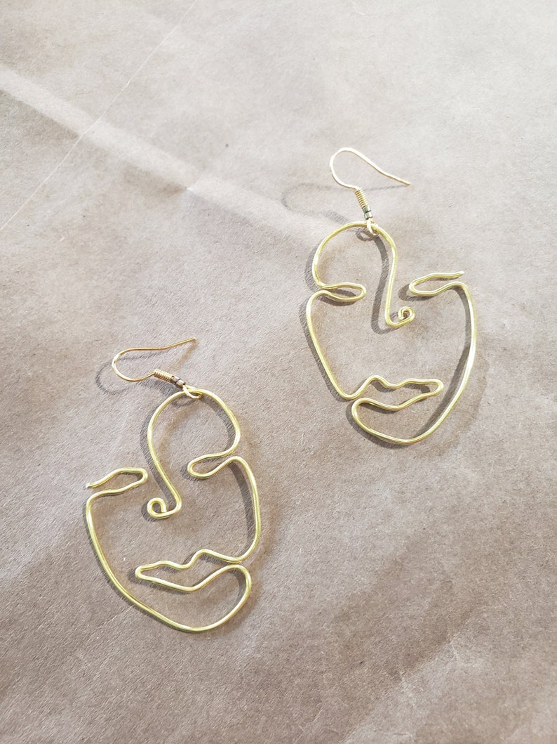 Abstract Face Earrings - Etsy