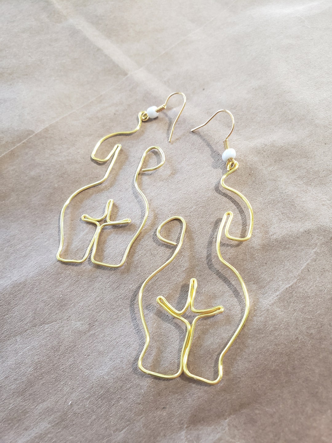 Body Shape Wire Earrings Abstract Shape Wire Earrings Etsy
