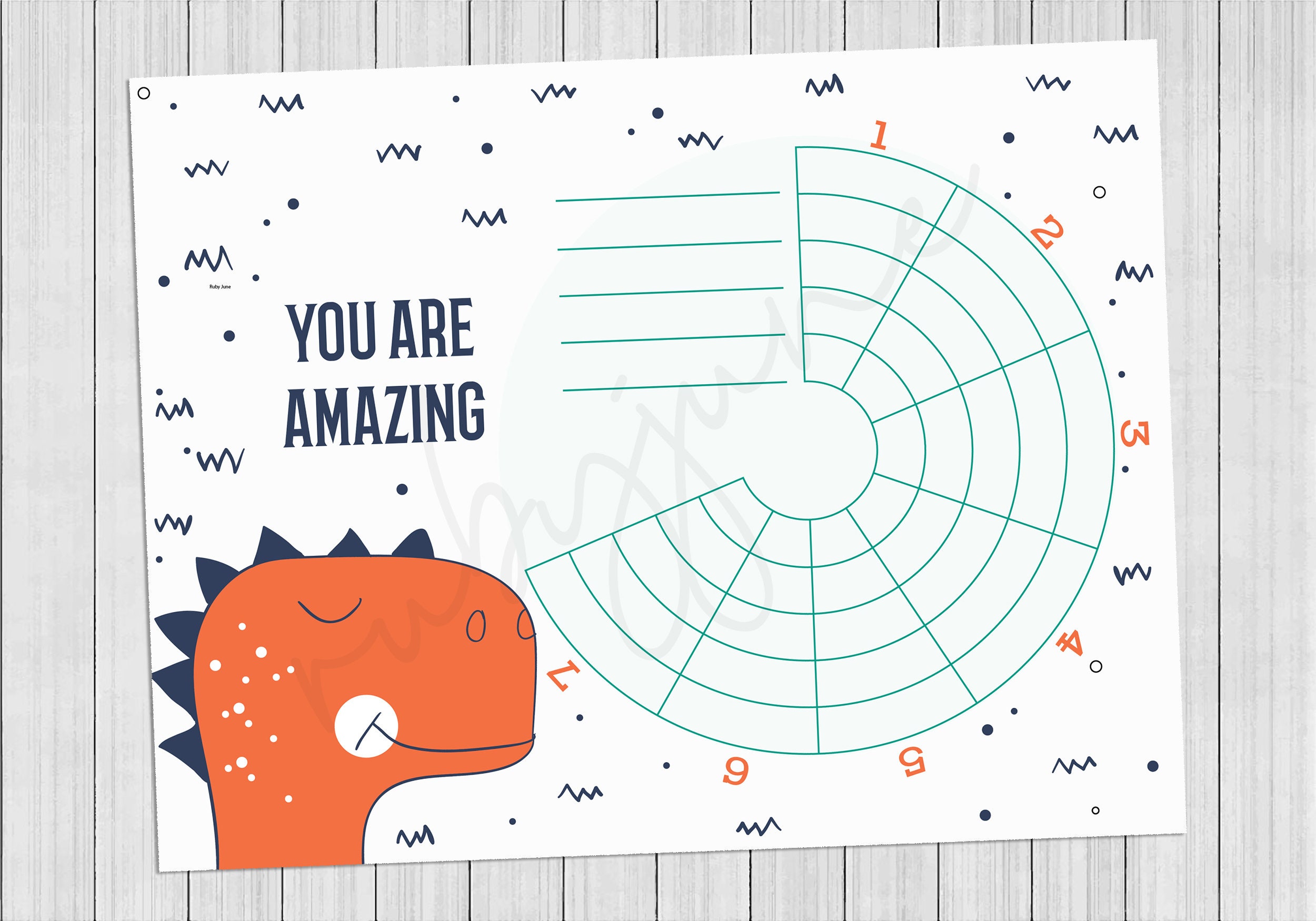 Awesome Dinosaur Weekly Healthy Habit Tracker for Kids - Digital ...