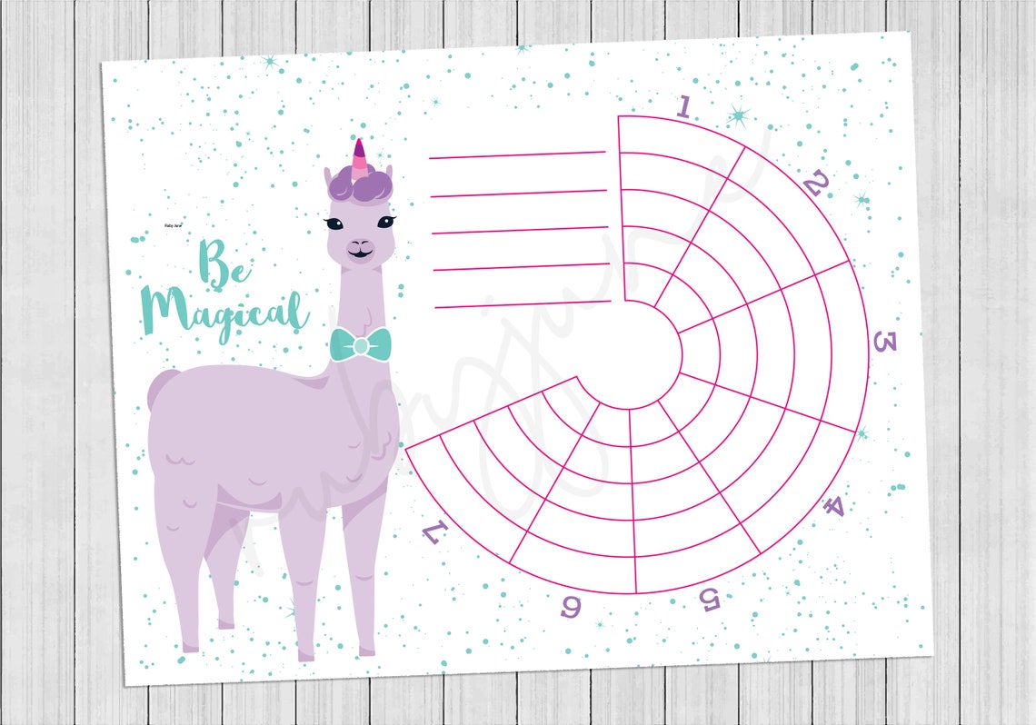 Magical Llama Weekly Healthy Habit Tracker for Kids Digital - Etsy