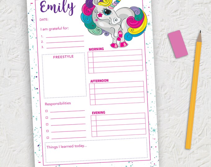 Printable Daily Planner for Kids, Childrens Routine Chart, Kids Daily ...