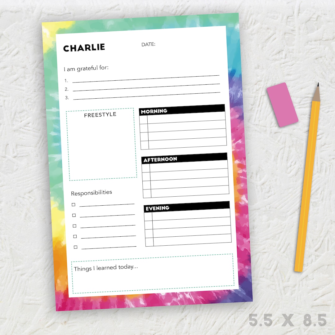 Tie Dye Daily Planner DIGITAL DOWNLOAD - Etsy