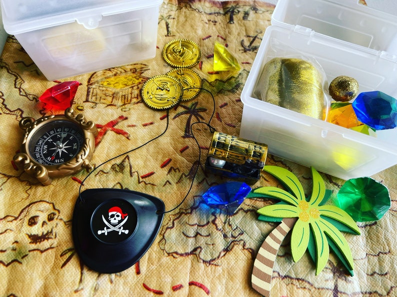 Mini Pirate Playdough Kit, Treasure, Sensory Play - Etsy