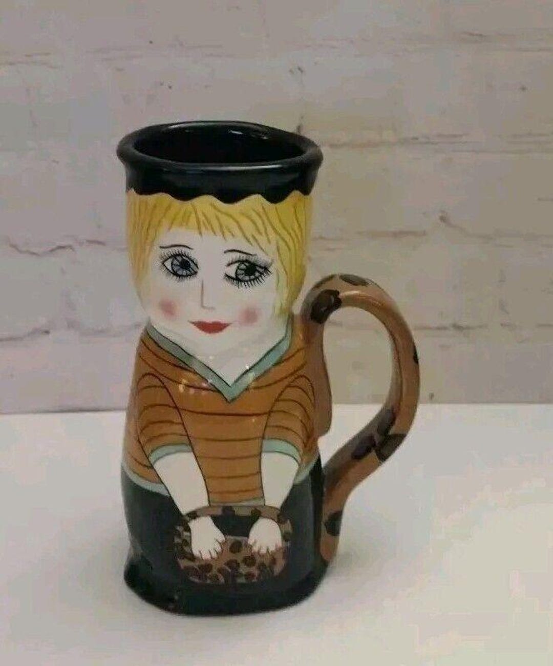 Susan Paley by Ganz cora Cappuccino Hand Painted Coffee Mug / Vase 7 - Etsy