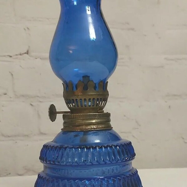 Cobalt Blue Oil Lamp - Etsy