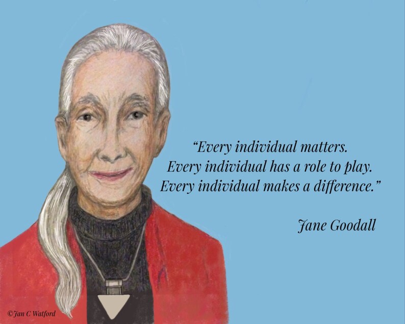 Jane Goodall Inspirational Quote Every Individual Matters - Etsy