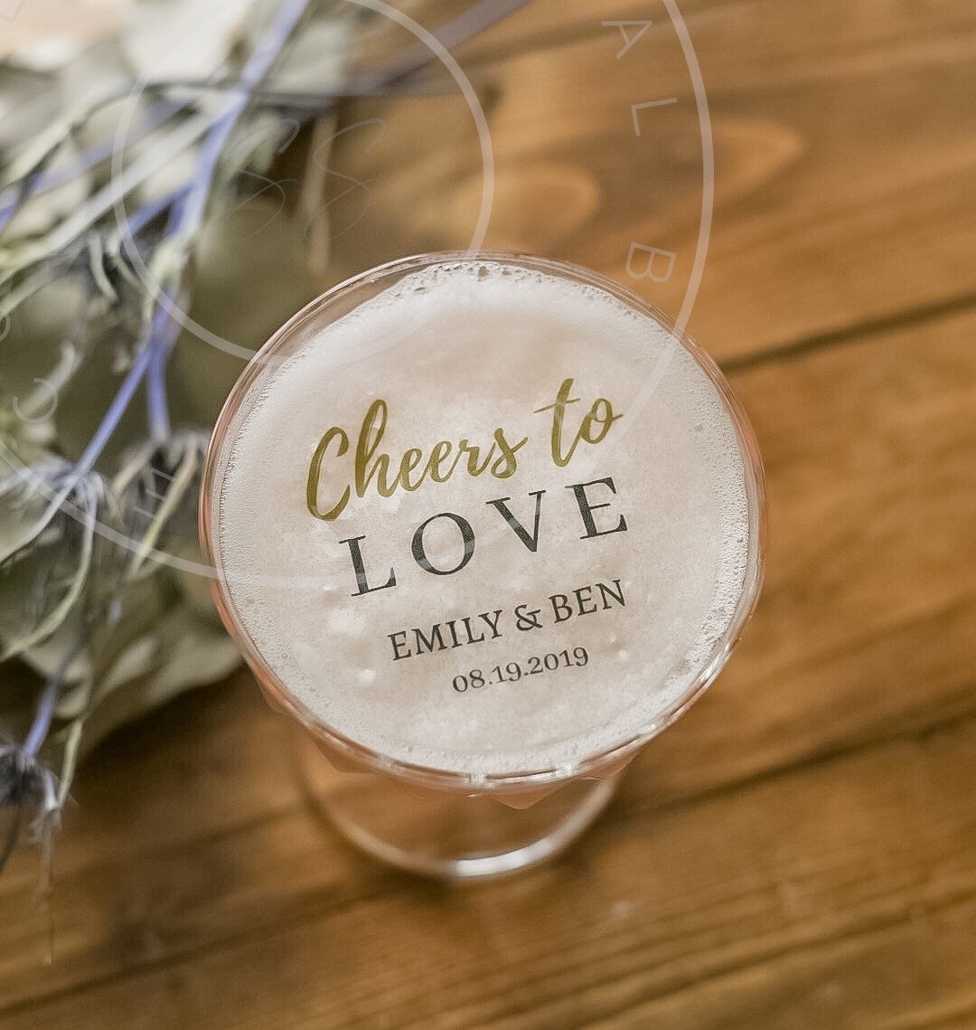 Cheers to Love Edible Cocktail Topper - Etsy