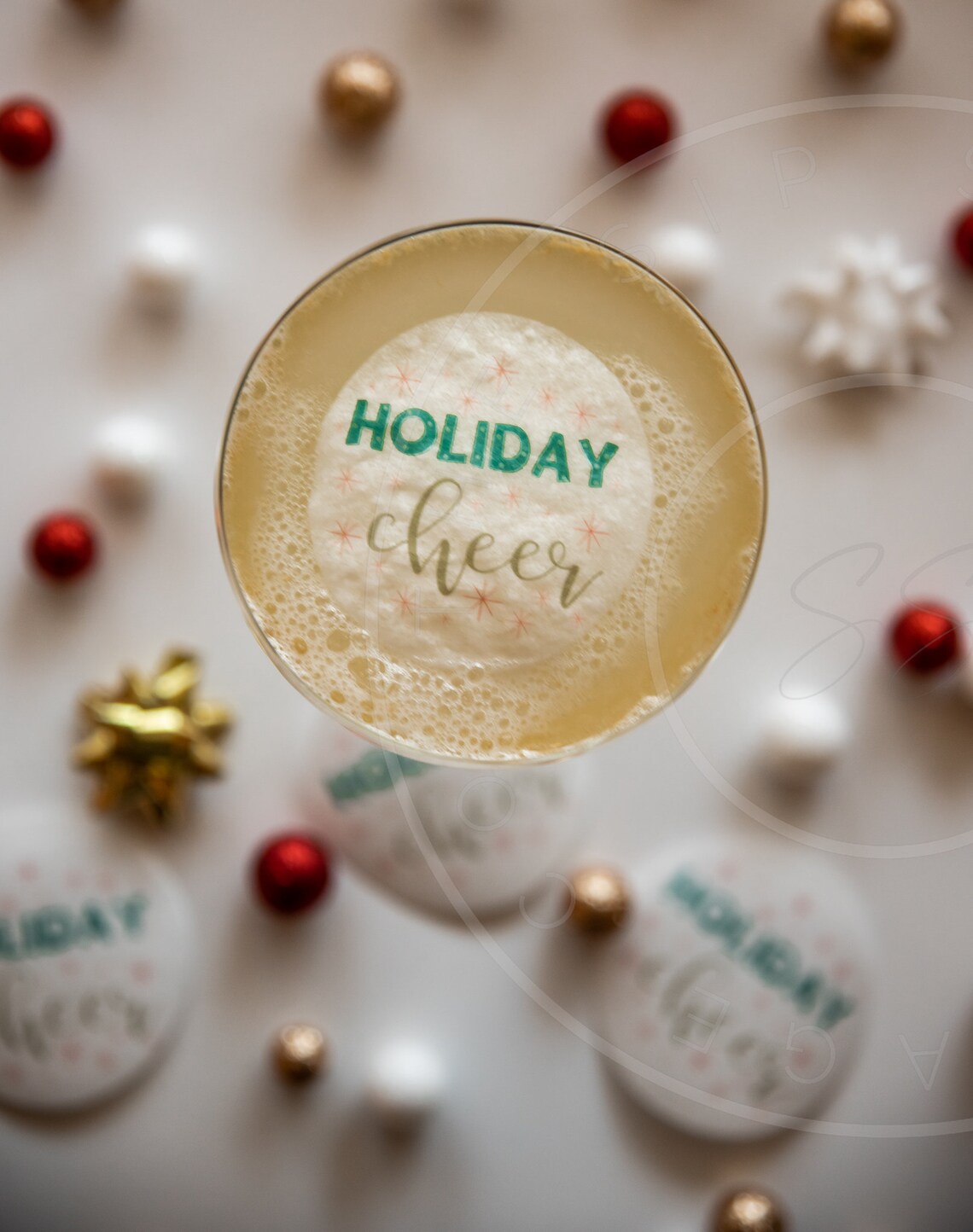 Holiday Cheer Cocktail Toppers-edible Cocktail Toppers- Holiday Drink ...