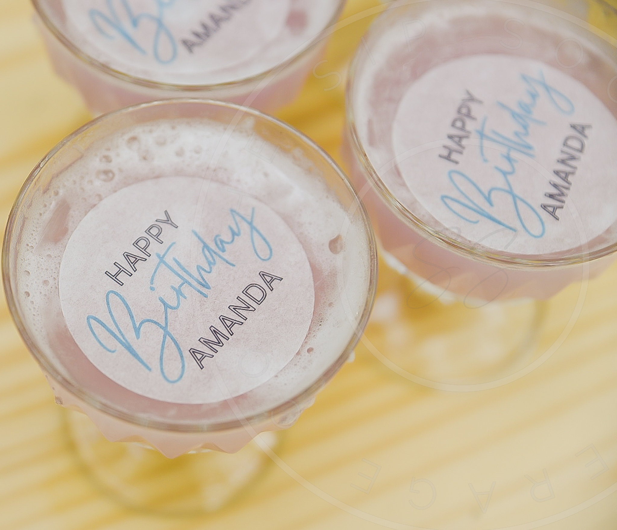 Happy Birthday Personalized Name Edible Cocktail Topper- Drink Topper ...