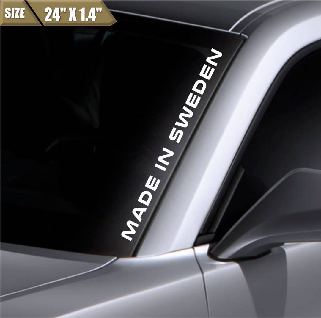 Made in Sweden Windshield Sticker Vinyl Window Decal Swedish Wagon ...