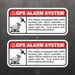 GPS Alarm System Warning Sticker Set Decal Set Label Vinyl Decal Anti ...