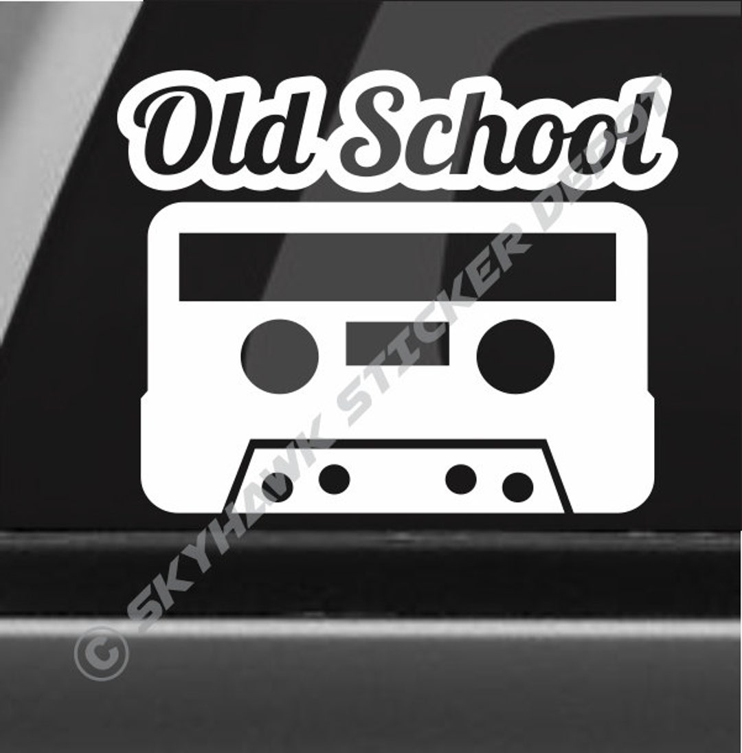 Cassette Tape Old School Bumper Sticker Vinyl Decal Retro Classic ...